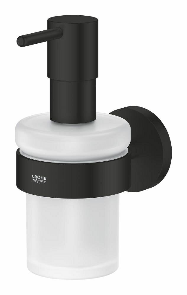 Дозатор жидкого мыла GROHE Essentials с держателем, матовый черный (1022572430)