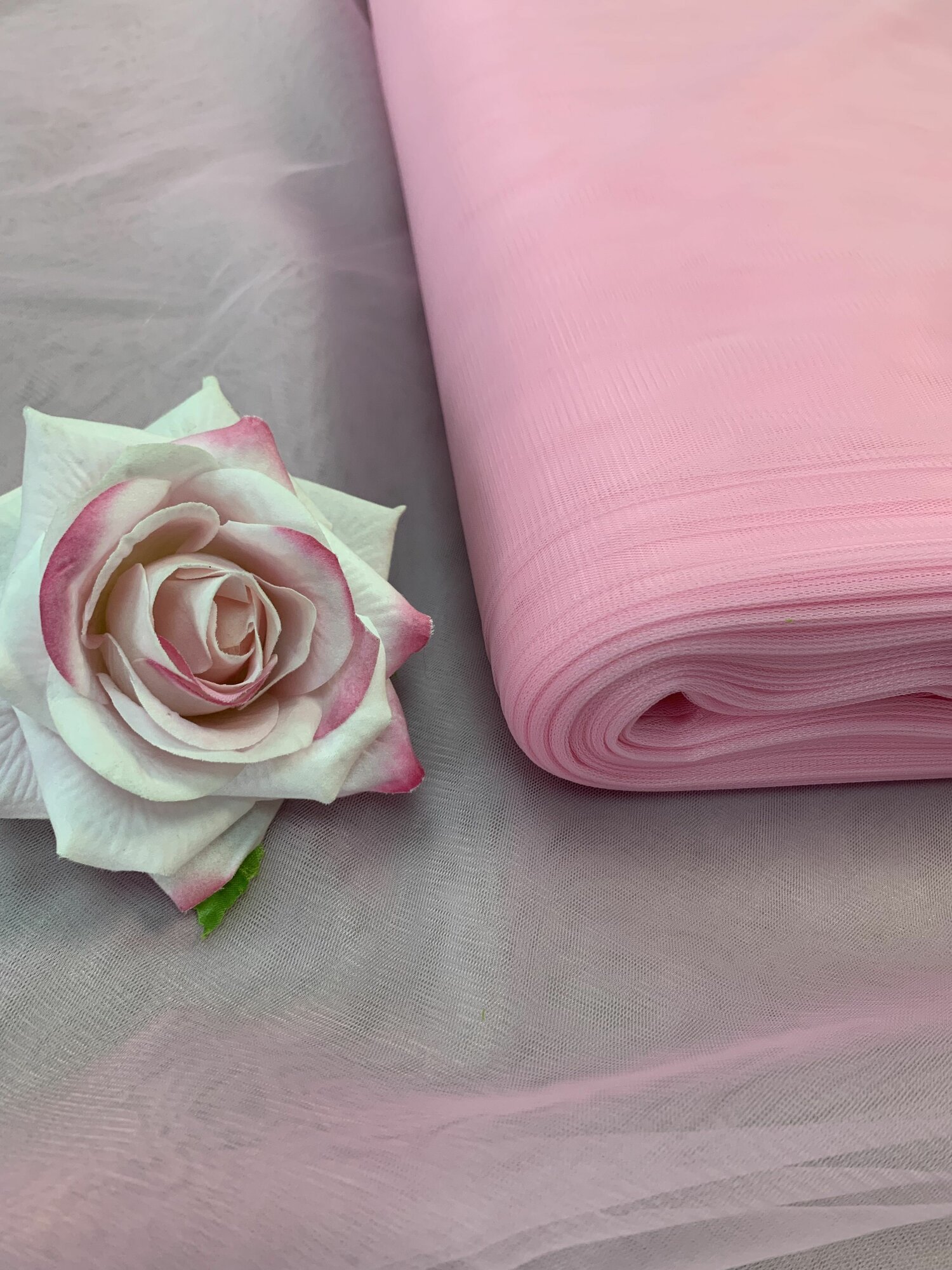 Ткань для шитья и рукоделия Еврофатин мягкий нежно-розовый, Турция, отрез 100 х300 см