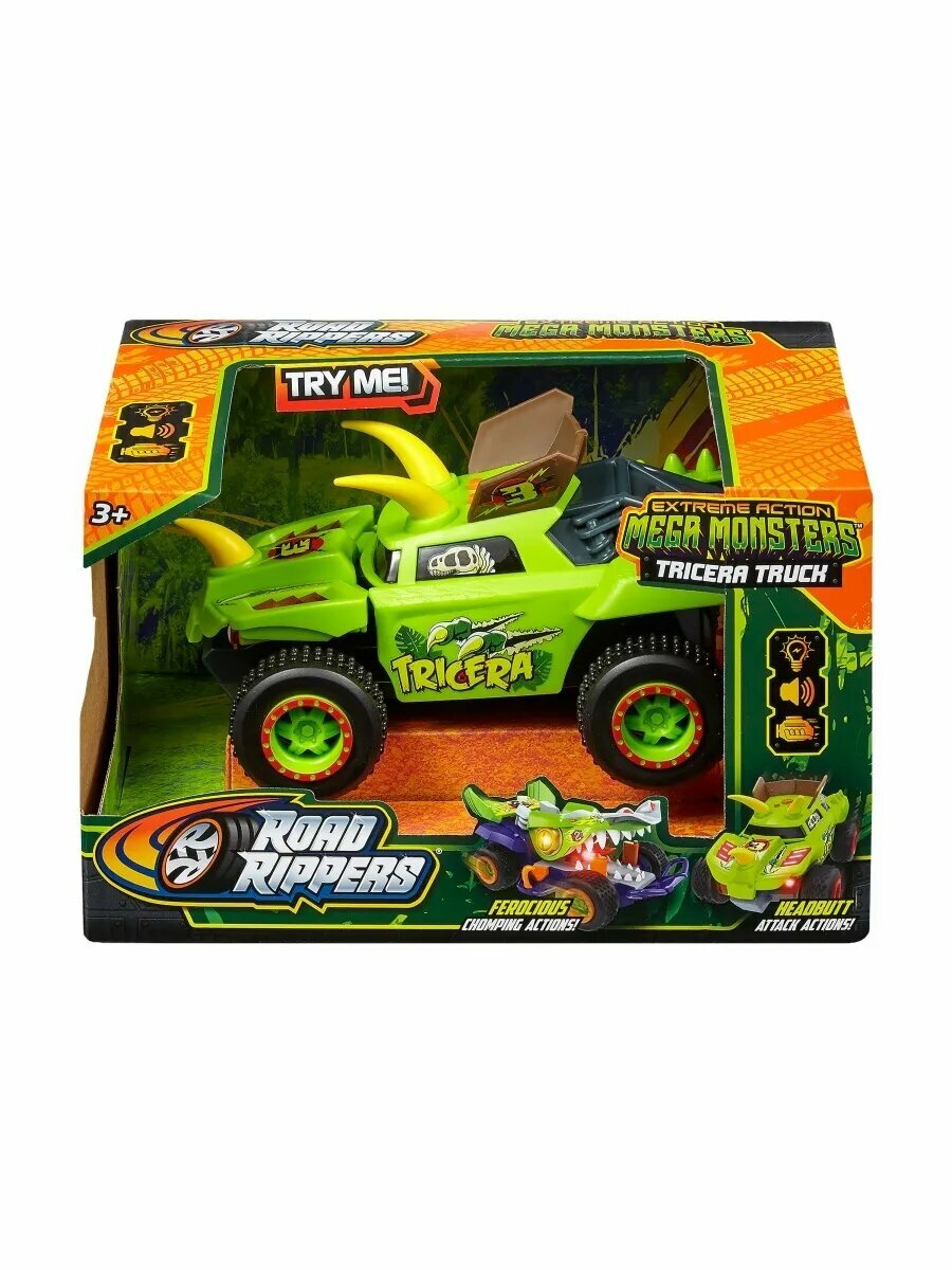 Машинка Extreme Action Mega Monsters "Трицерапторс"