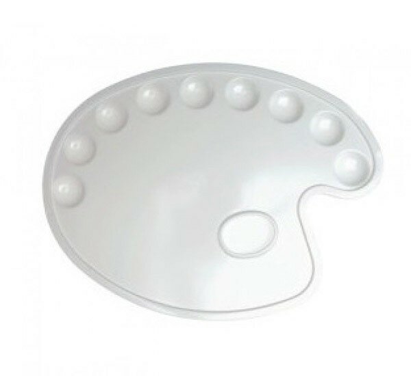 Палитра пластиковая овальная 215х285мм 9 ячеек