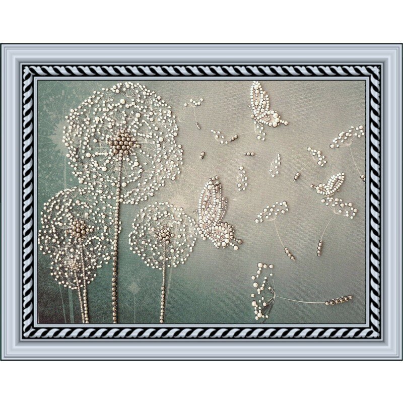 Набор для вышивания Larkes #Н4144 Одуванчики, Вышивка бисером, 29 х 21 см