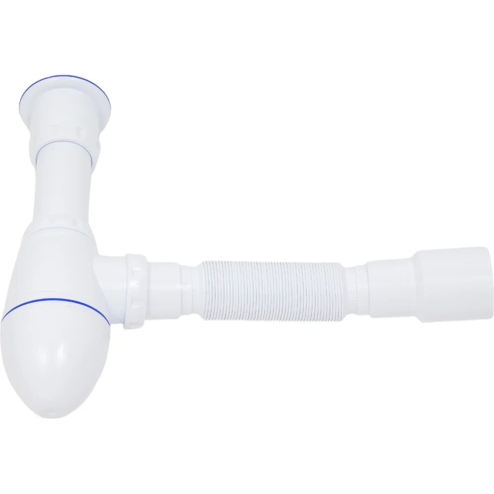 Сифон для умывальника Unicorn 1.1/2 х40, нержавеющий выпуск, винт 80 мм, с универсальной гибкой трубой