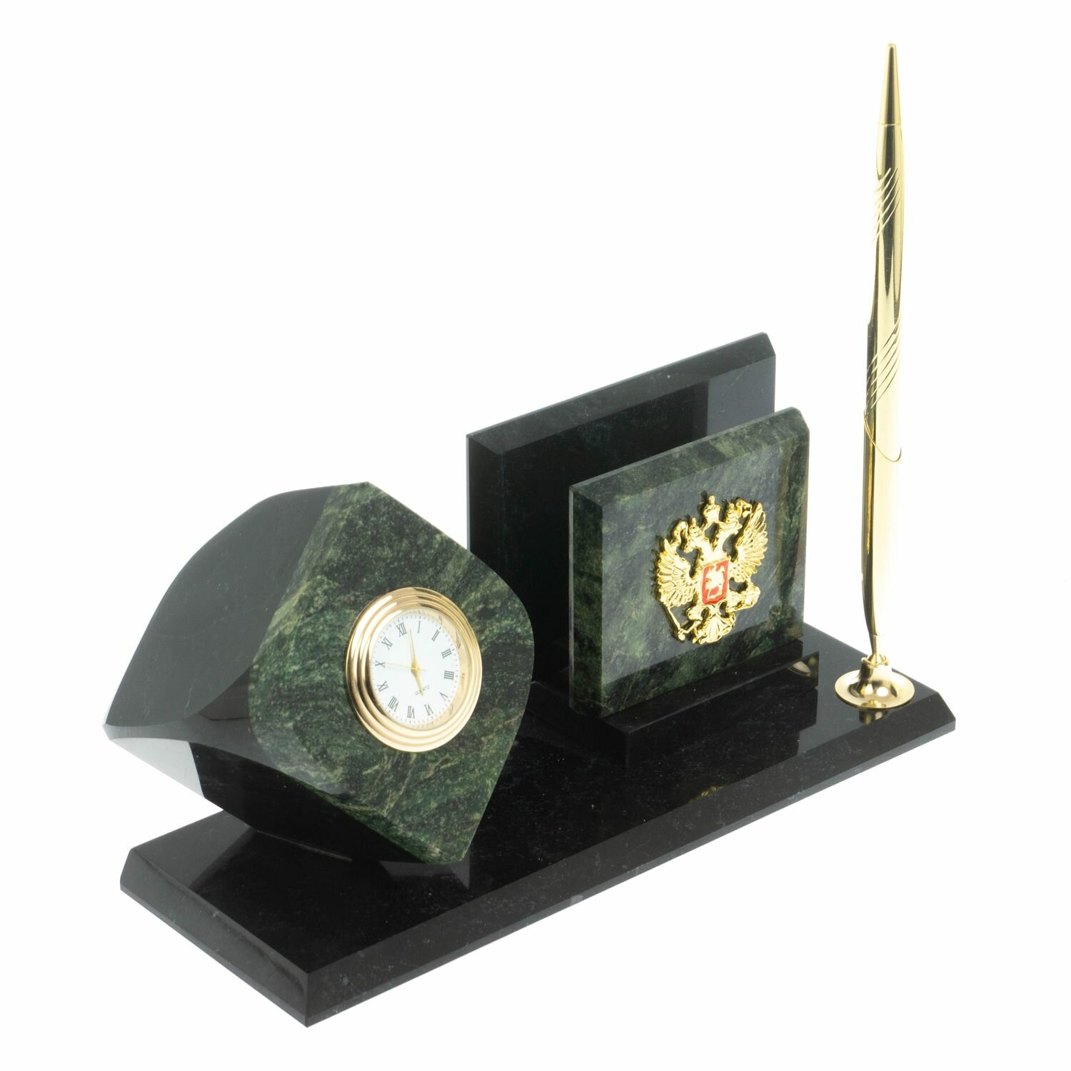 Мини-набор Куб с визитницей из змеевика 128352