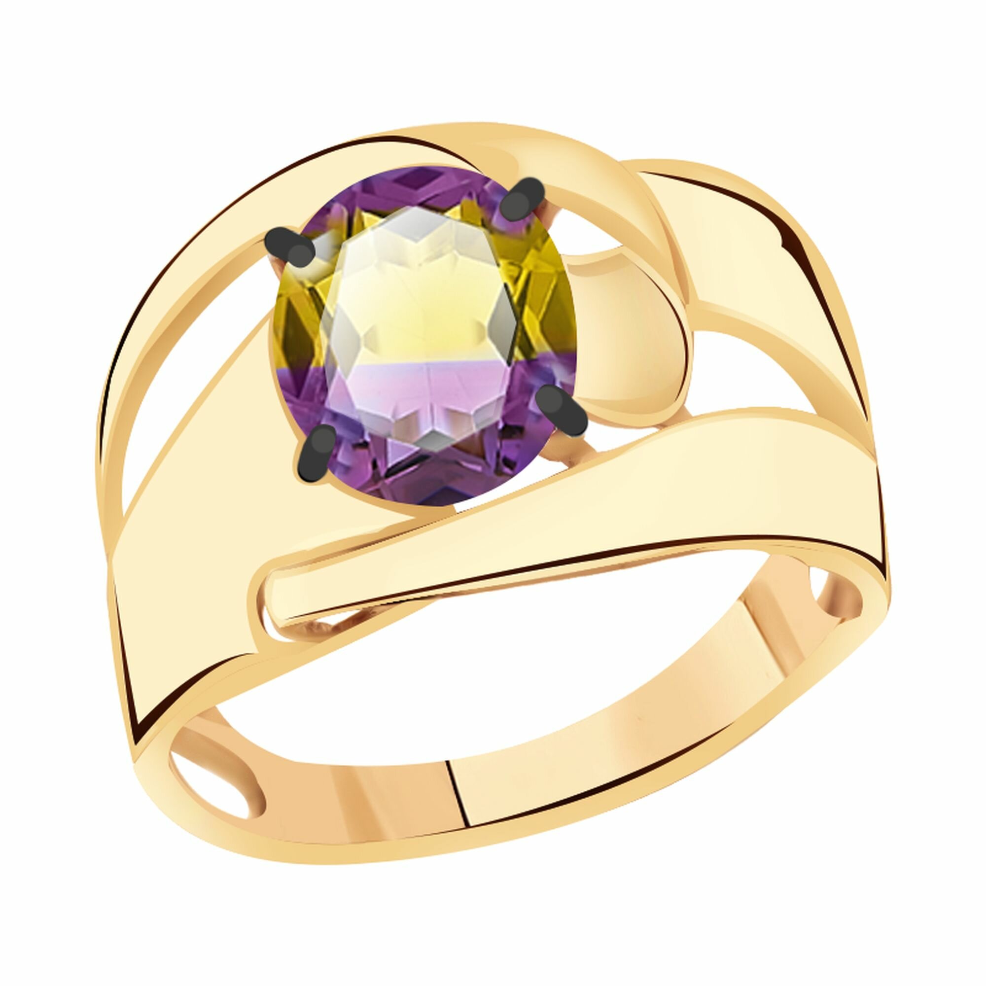 Кольцо, красное золото, 585 проба, аметрин