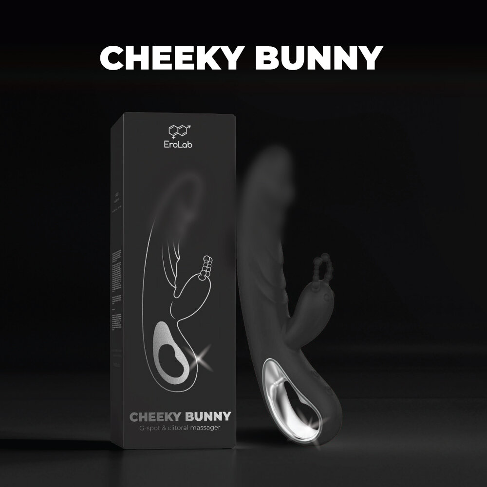 Вибратор-кролик Эротическая Лаборатория Mona CHEEKY BUNNY, черный