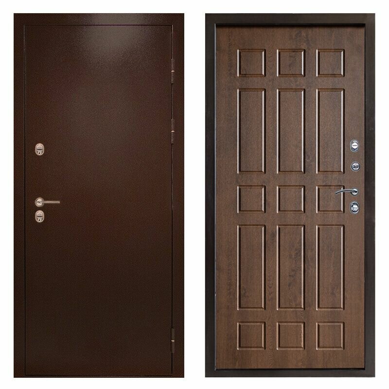 Дверь входная металлическая с терморазрывом Сибирь 3К Спарта дуб Paputin's Doors 860 х 2050 мм Левая