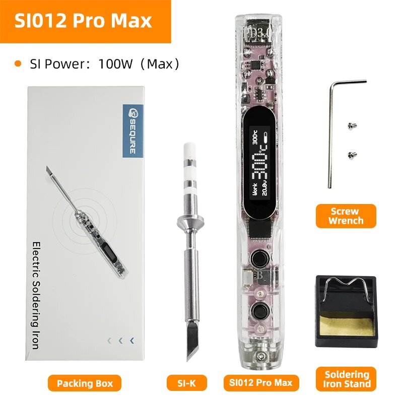 Электрический паяльник SEQURE SI012 Pro Max, Цвет: With SI-K