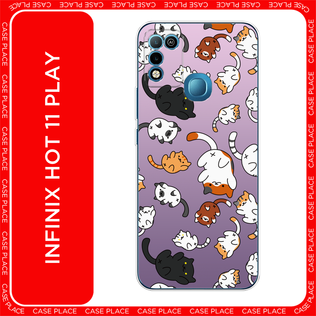 Чехол на Infinix HOT 11 Play / Инфиникс Хот 11 Плей с принтом Котопад
