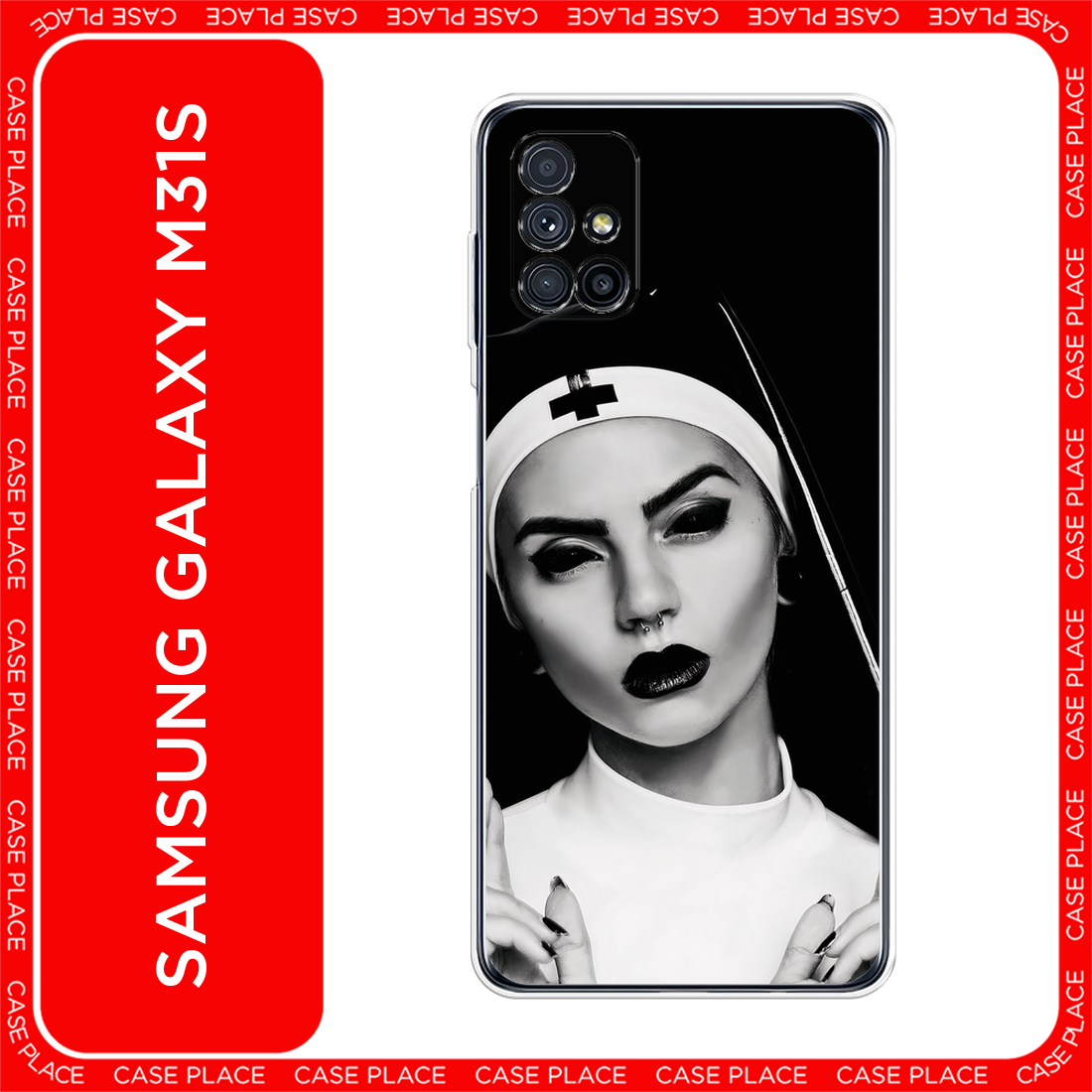 Чехол на Samsung Galaxy M31s / Самсунг Галакси M31s с принтом Черная монашка