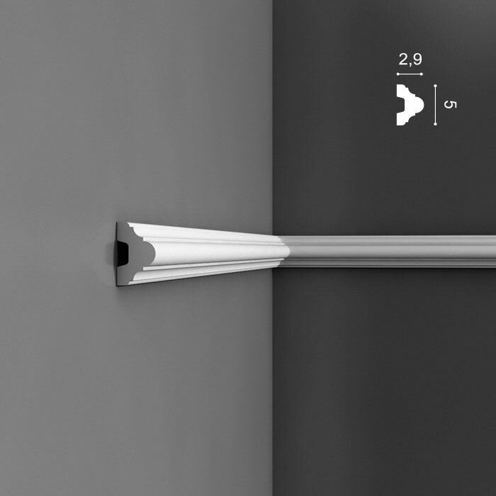 Молдинг Гладкий Orac Decor P4020 Д200хШ5хТ2.9 см Лепнина из Полиуретана / Орак Декор.