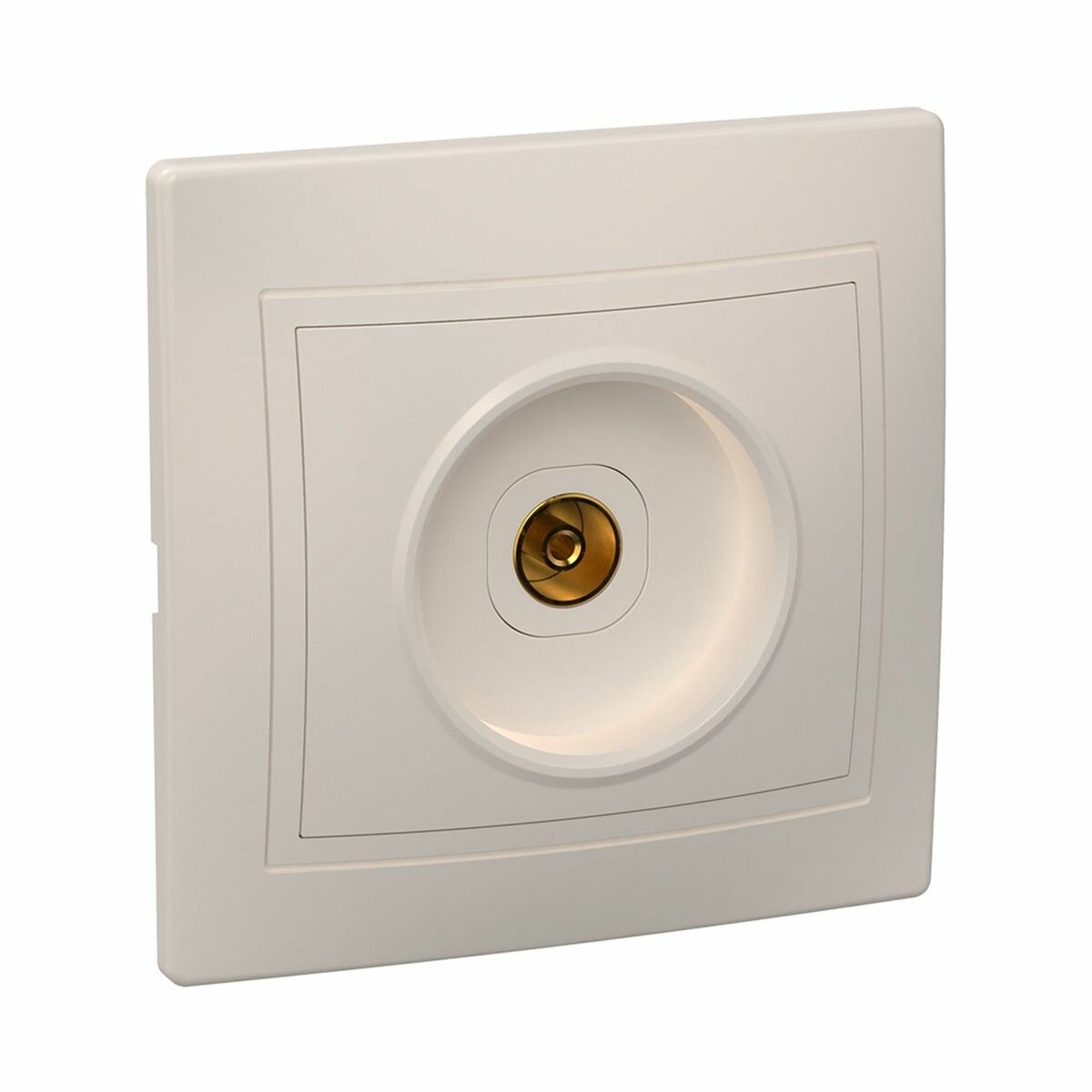 Розетка телевизионная IEK "Кварта" РТВ10-ККМ, кремовый цвет