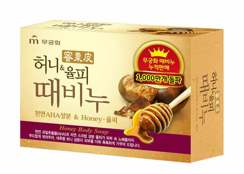 Mukunghwa Мыло туалетное Honey & Chestnut Scrub Soap, 100 г, 1 шт