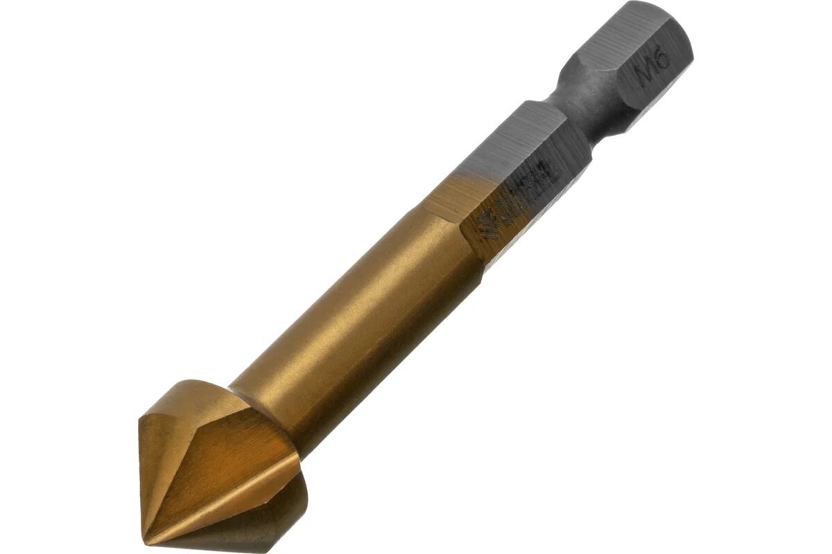 Зенковка конусная под М6, HSS по металлу, цилиндрический хвостовик Denzel 72307