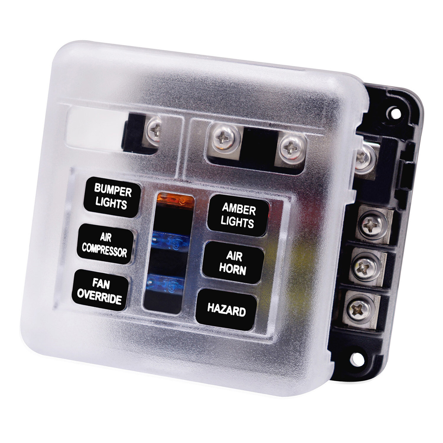 Блок предохранителей 6-позиционный с LED-индикатором, защита от влаги, для авто и лодок