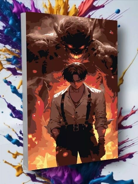 Картина по номерам Леви Аккерман, Атака Титанов, Аниме 40х50