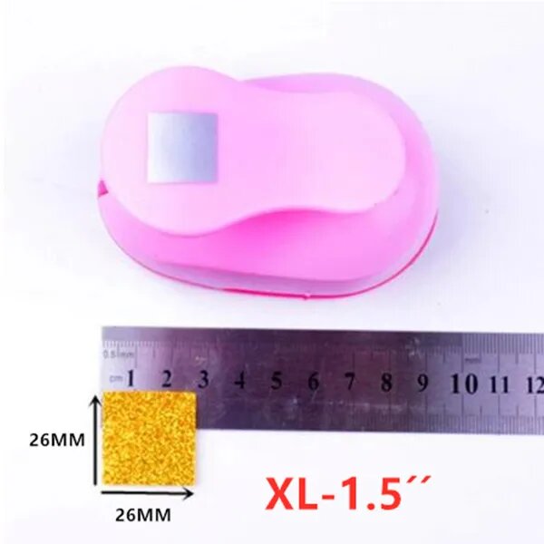 Квадратный дырокол XL-26MM, розовый