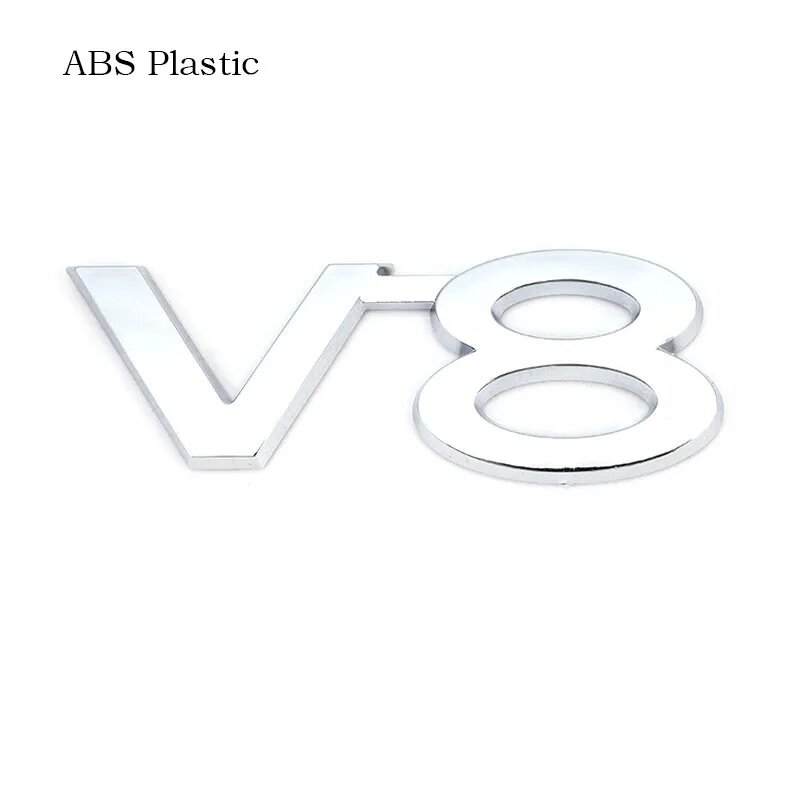 Автомобильная эмблема V8 Silver