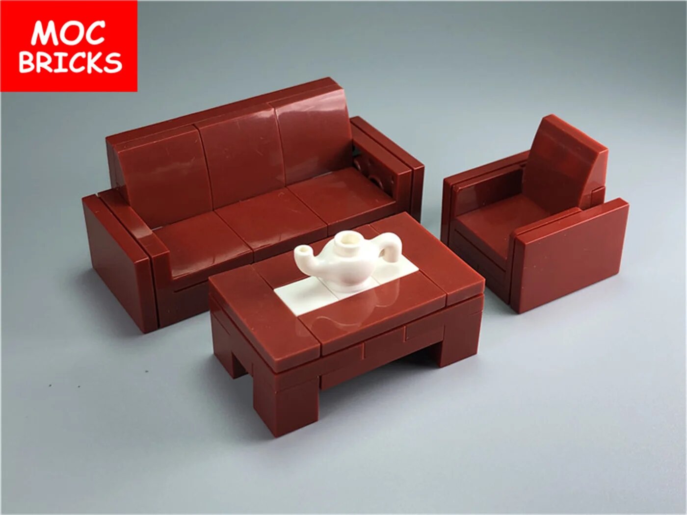 MOC BRICKS Диван из блоков Красный, NO.13