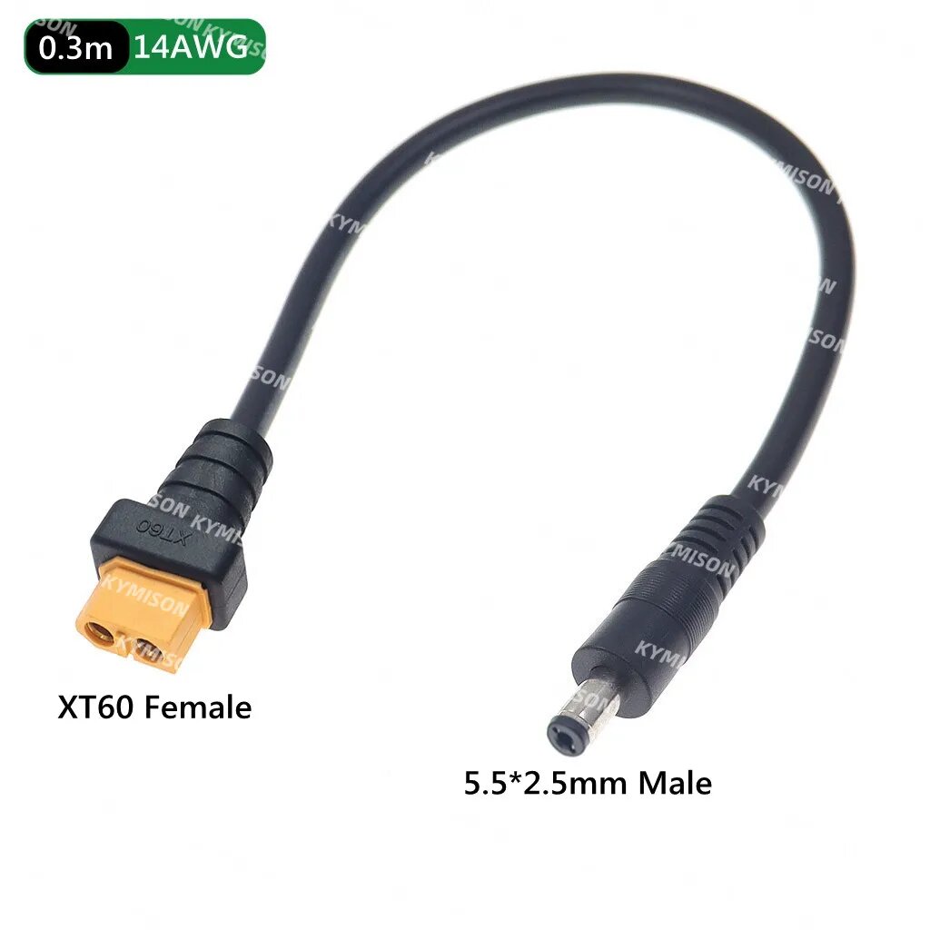 KYMISON XT60 - 5.5*2.5 мм адаптер кабель 0.3м 14AWG