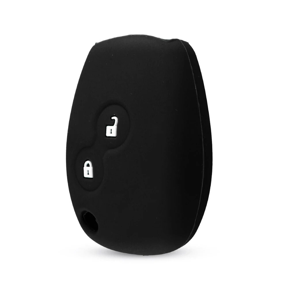 KEYYOU силиконовый резиновый чехол для ключей, 2 кнопки для Renault Clio Scenic Megane Duster Sandero Captur Twingo Modus, автомобильный дистанционный ключ черный