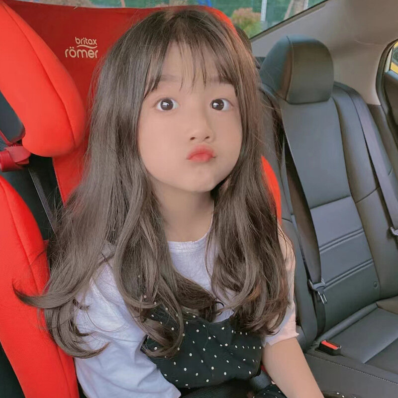 Детский парик женский длинный вьющийся волосы имитация волос длинные волосы синтетические парики части