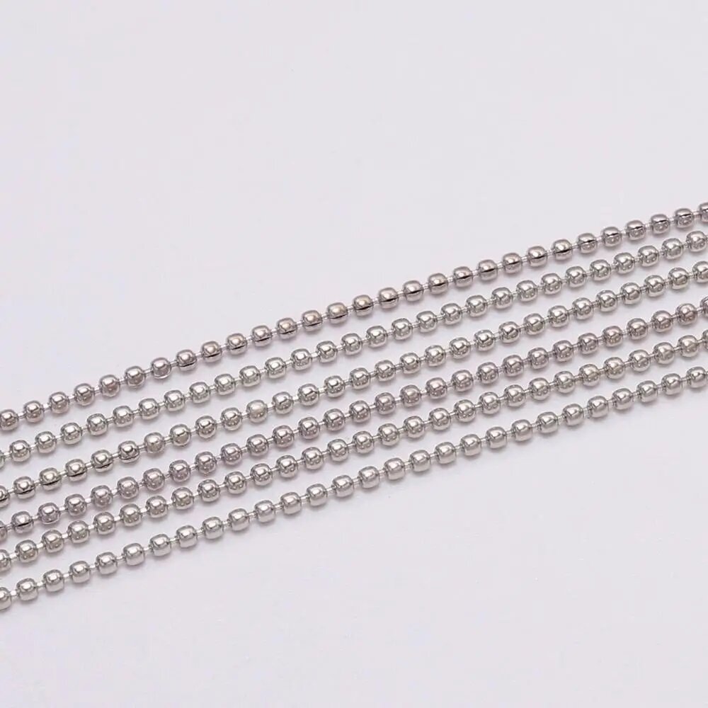 Серебряные шариковые цепочки 1.2mm для бижутерии