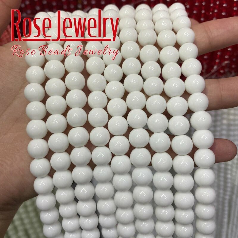 Бусины из оникса и агата Rose and Beads 4-12 мм Белый, 10mm 38pcs beads, White Agates