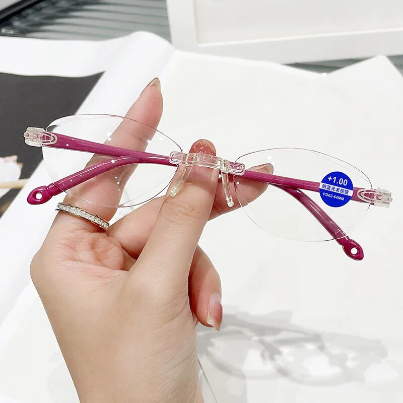 Унисекс устойчивые к царапинам безрамные бифокальные очки для чтения с блокировкой синего света для очков для дистанционного и ближнего зрения