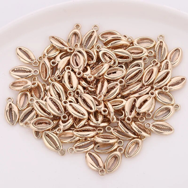 Пластиковые подвески Каури BEBUJEMAS 10x18 мм 50 шт