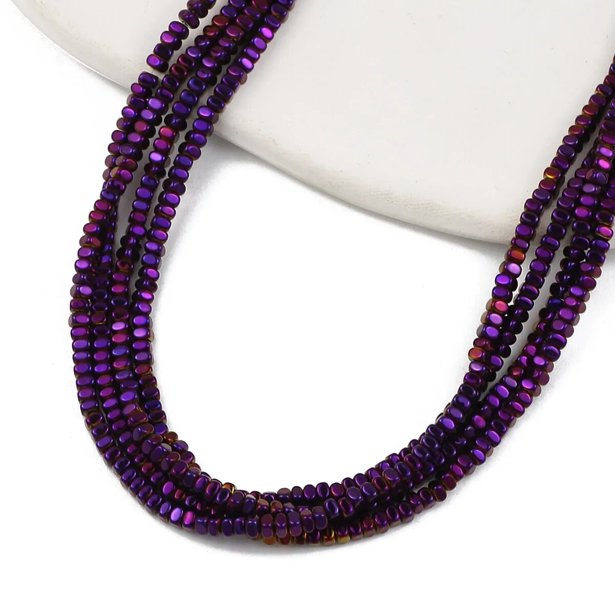 Бусы из гематита, фиолетовые, 3x2 мм, 200 шт.