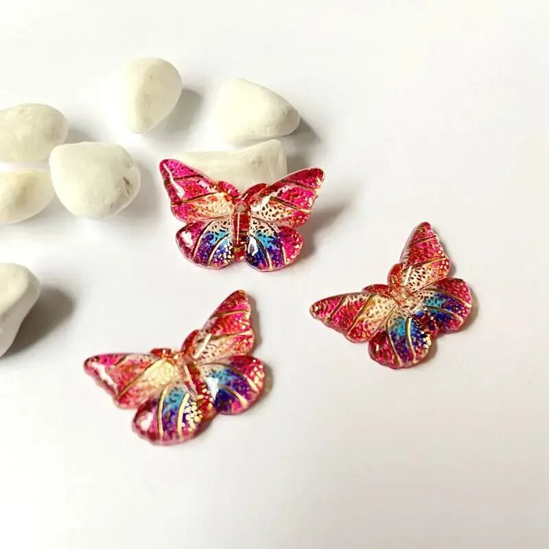 Бабочки из смолы Rose Red для рукоделия, 20 шт