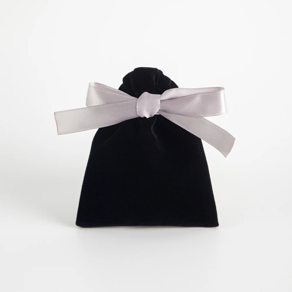 Черные бархатные мешочки для украшений 7x9cm, style 11