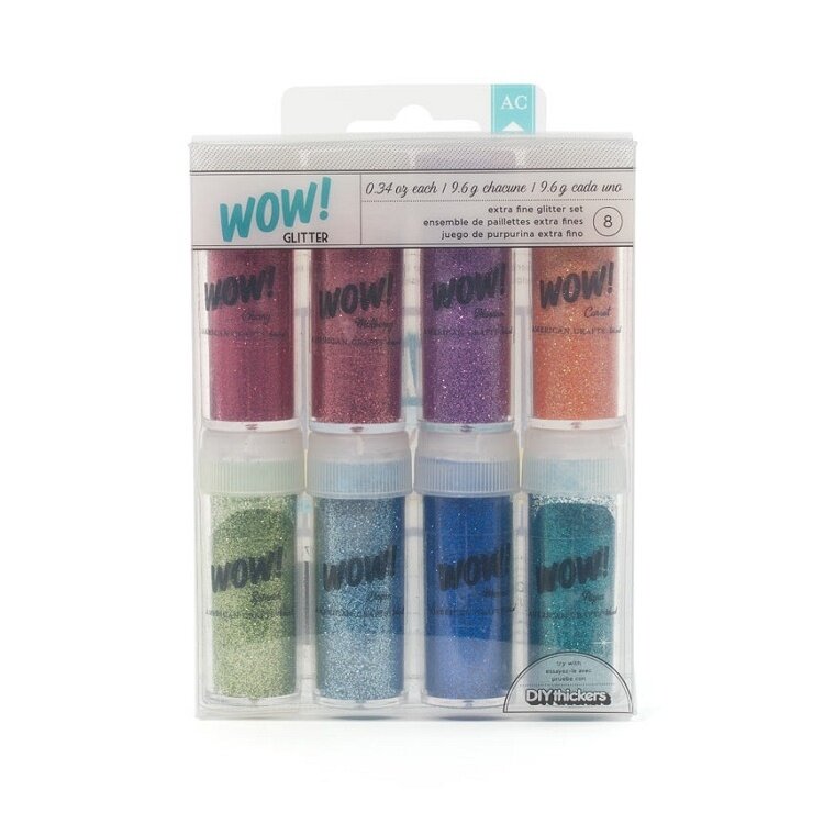Глиттер American Crafts "Wow!" экстра-мелкий, 8 шт по 9,6 г