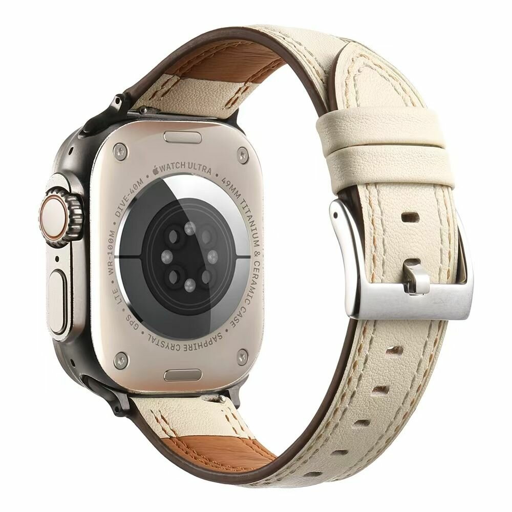 Кожаный ремешок, подходит для Apple Watch1-7, SE и Ultra, размер циферблата: 42 мм, 44 мм, 45 мм, 49 мм