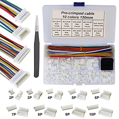 Разъемы MX1.25 keszoox 200 шт. кабеля 28AWG