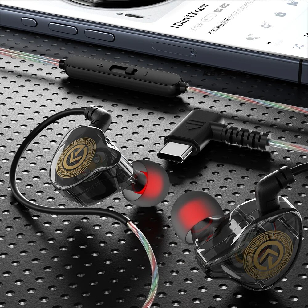 KEYSION HiFi проводные внутриканальные наушники тип C