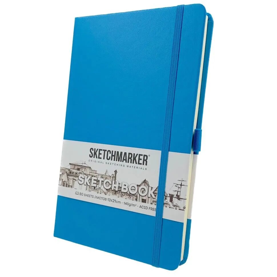 Блокнот для зарисовок 13x21см Sketchmarker синий 160 стр в твердой обложке (23148013SM)