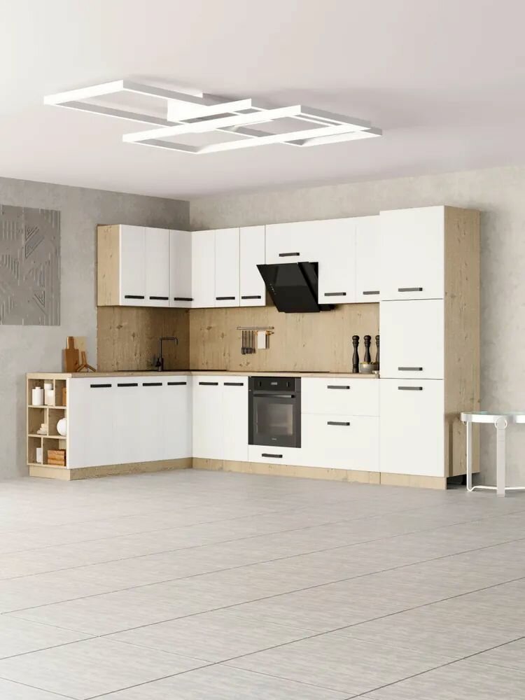 Пасадена Кухонный гарнитур, ЛДСП, 320х200х214 см, Стендмебель