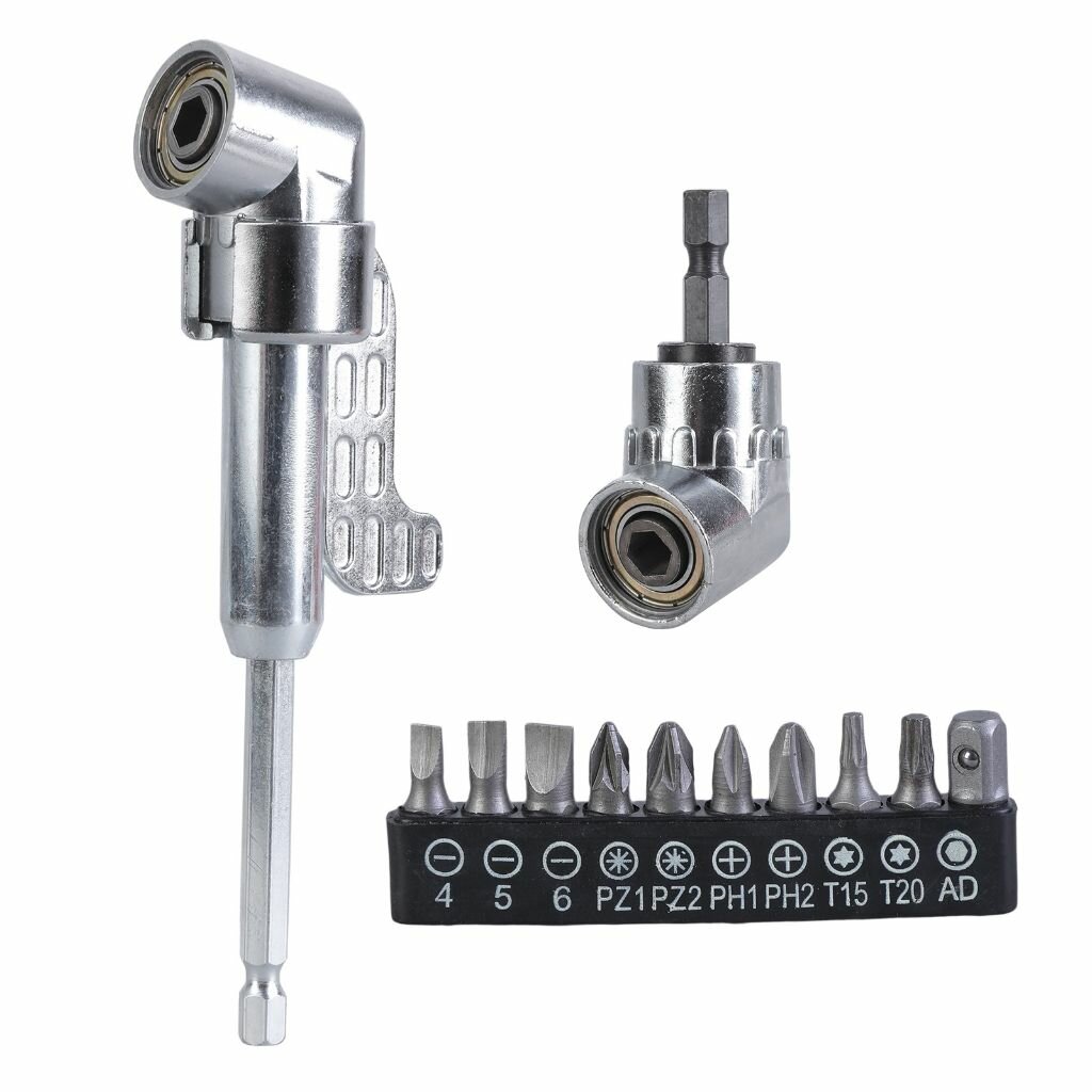 Длинный и короткий адаптер для дрели с углом 105 градусов для эффективной работы в углах