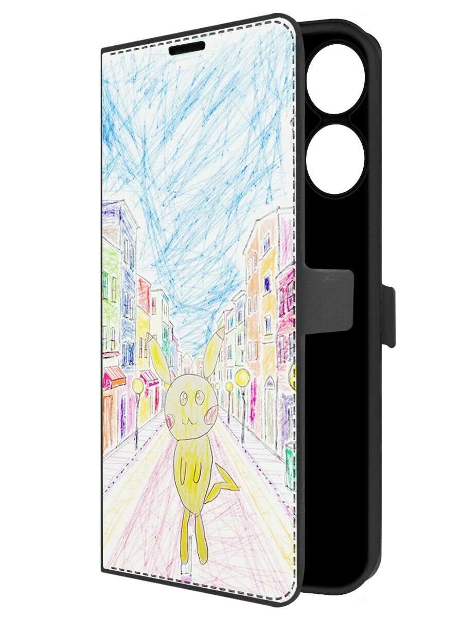 Чехол-книжка Krutoff Eco Book для Realme Note 60X Покемон (черный)