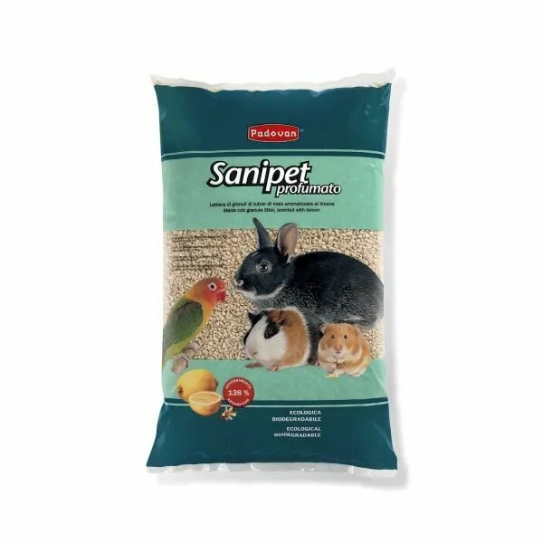 Padovan SANIPET profumato наполнитель кукурузные гранулы для грызунов 4 л