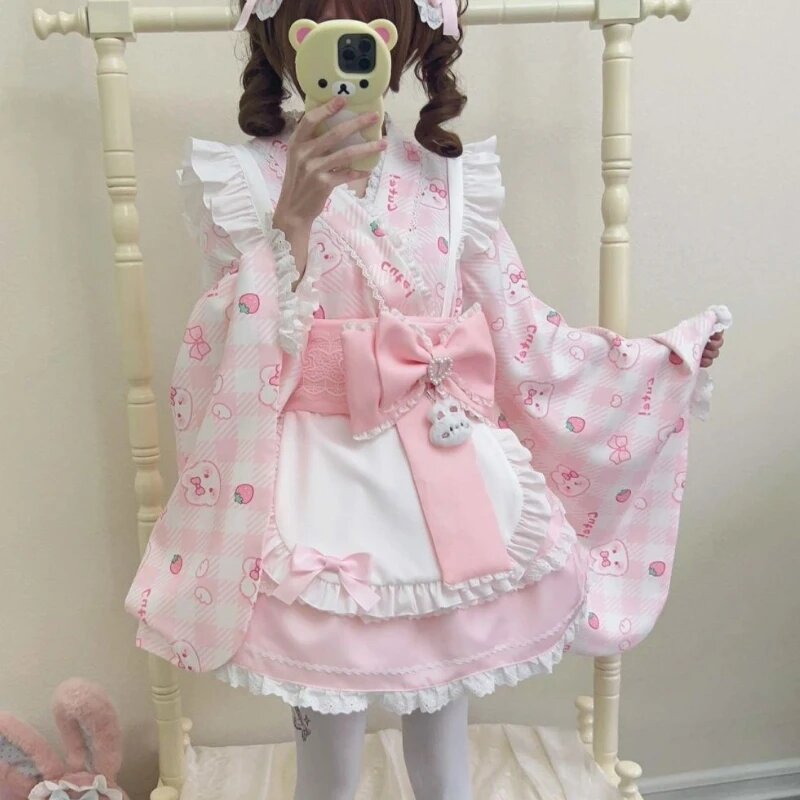 Розовое платье Лолита UVRCOS, розовый, M, pink U sleeve