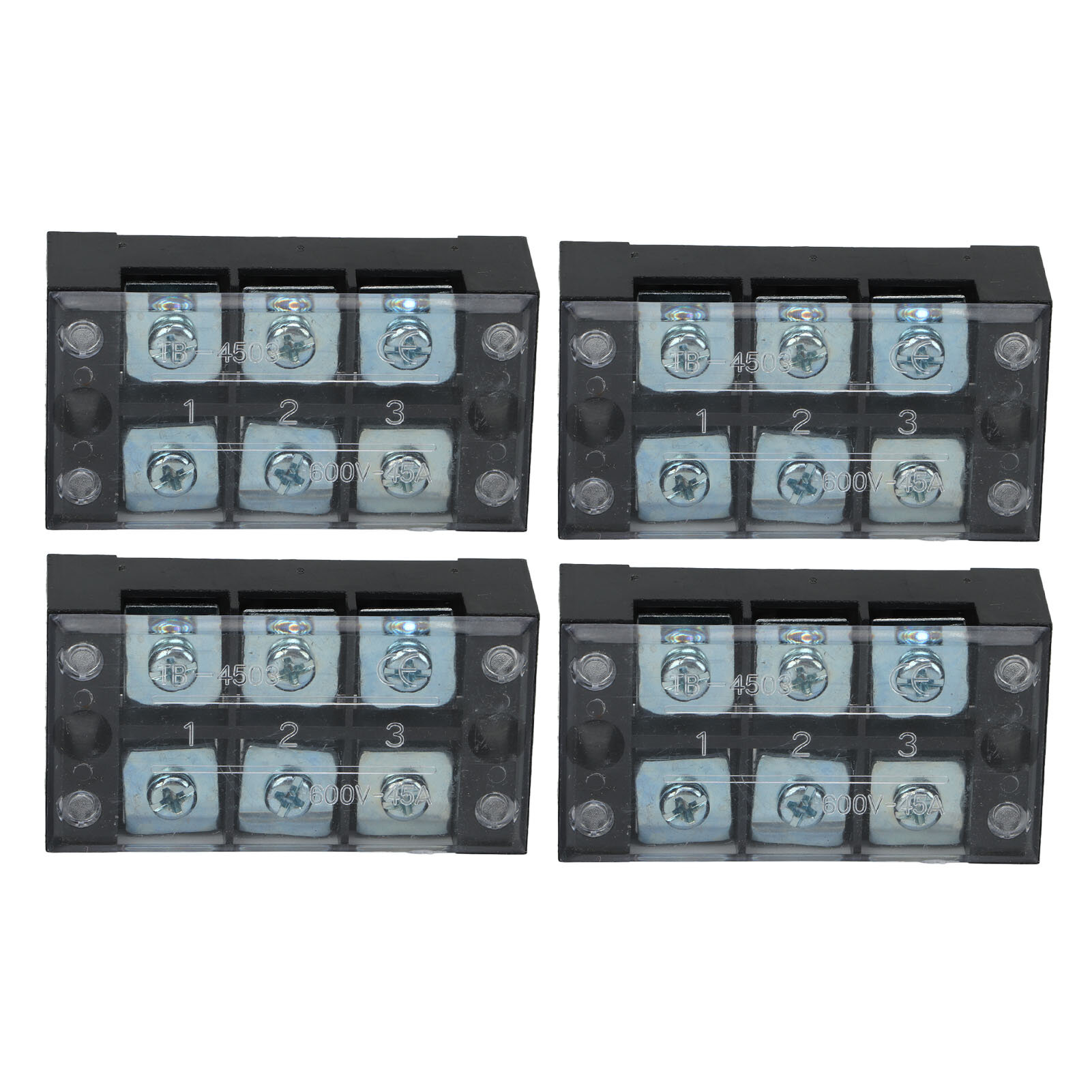 Клеммная колодка 4 шт, фиксированная, большой ток, двухрядная клеммная колодка, 600 В, 45 А, 3 позиции (4503)