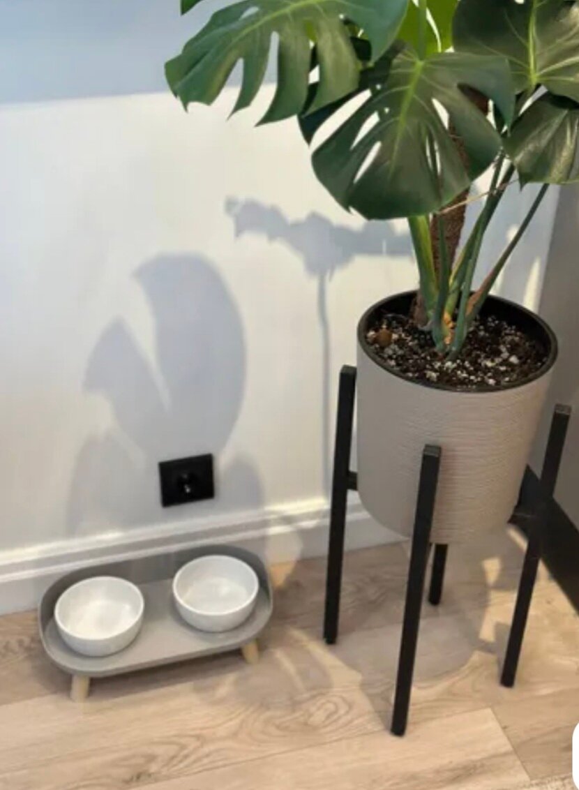 Миска Cossihall, керамика, для кошек и собак, 2 сек, серая, 0.36 л, 2шт