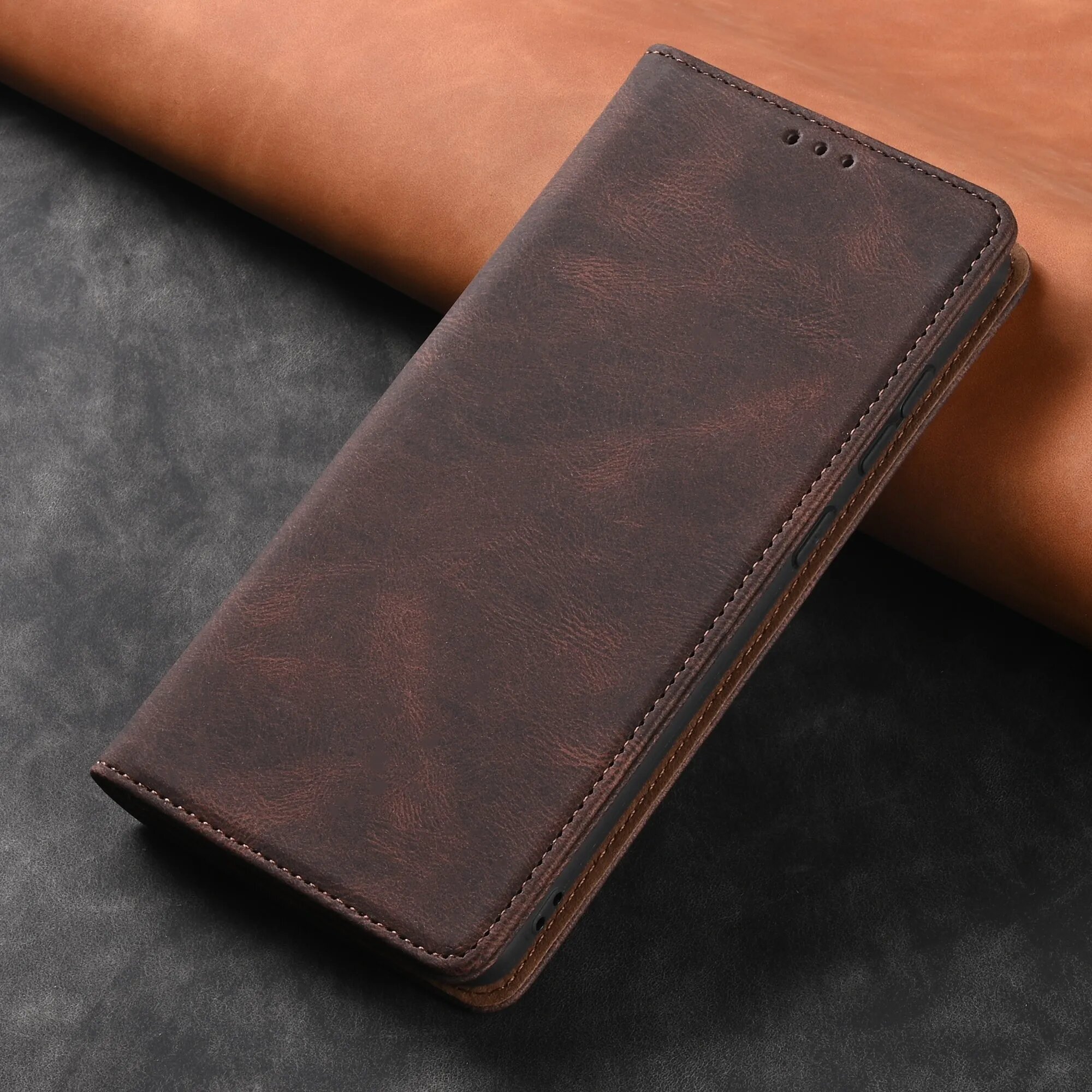 Флип-кожаный чехол-кошелек для Xiaomi Redmi Note 12 11 11s 10 10C Коричневый, Coffee, For Redmi 9T