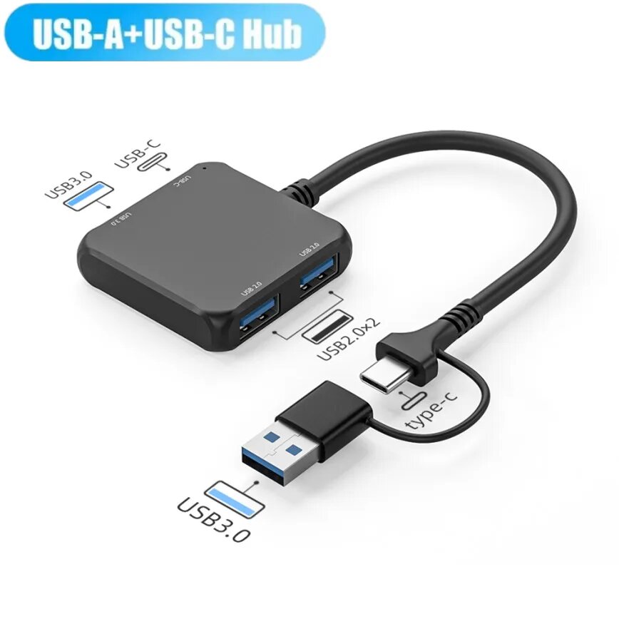 USB-A+USB-C концентратор AzzHww 4 порта