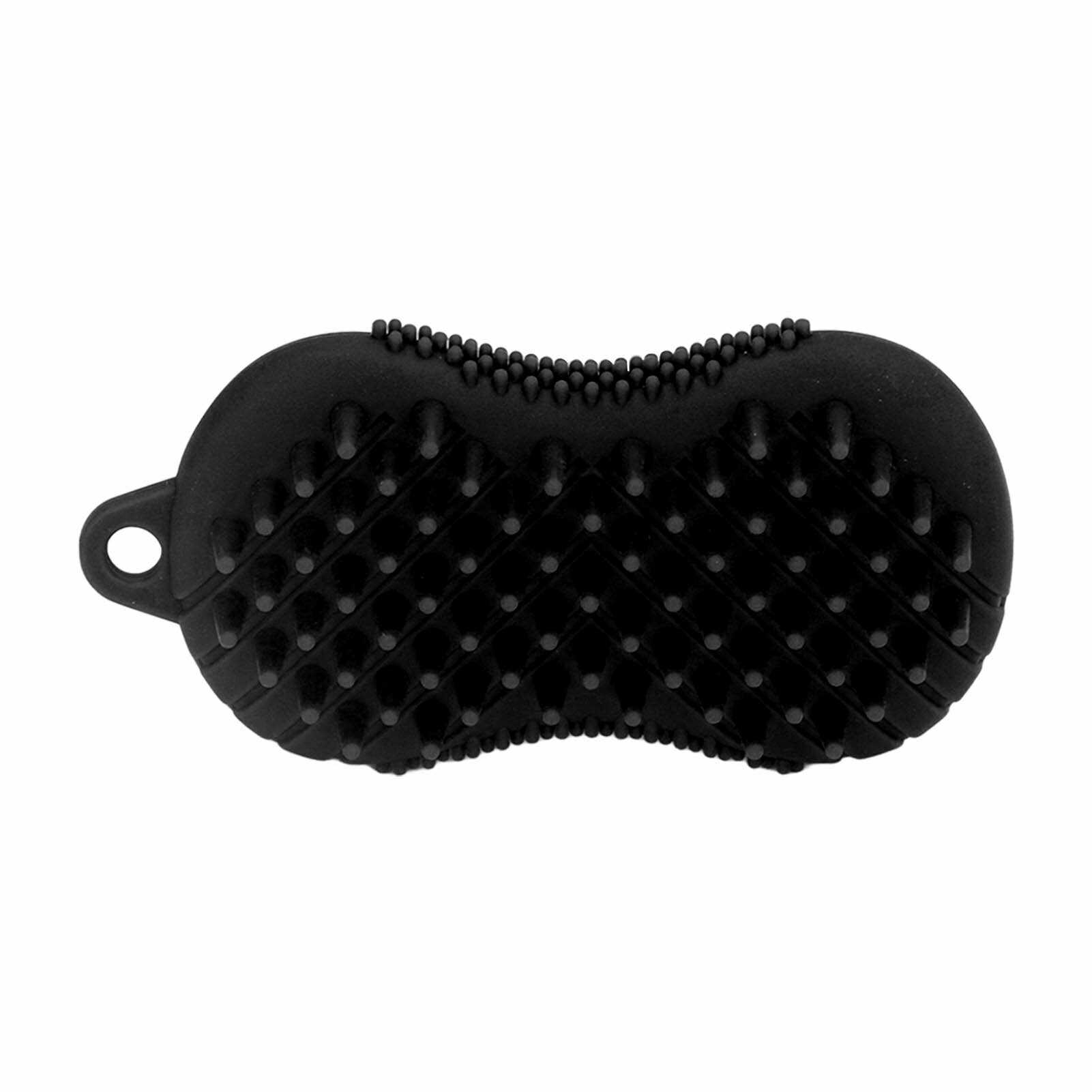 Силиконовый скруббер для тела, двухсторонняя эргономичная ручка, безопасный силиконовый массаж тела, силиконовая щетка для тела для волос на теле, черный