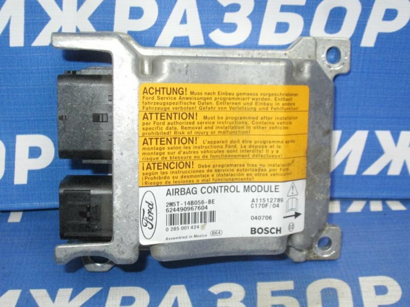 Блок управления AIR BAG Ford Focus 1 седан 1.6 (CDDA) DURATEC ROCAM 2004 прав. (б/у) 2M5T14B056BE