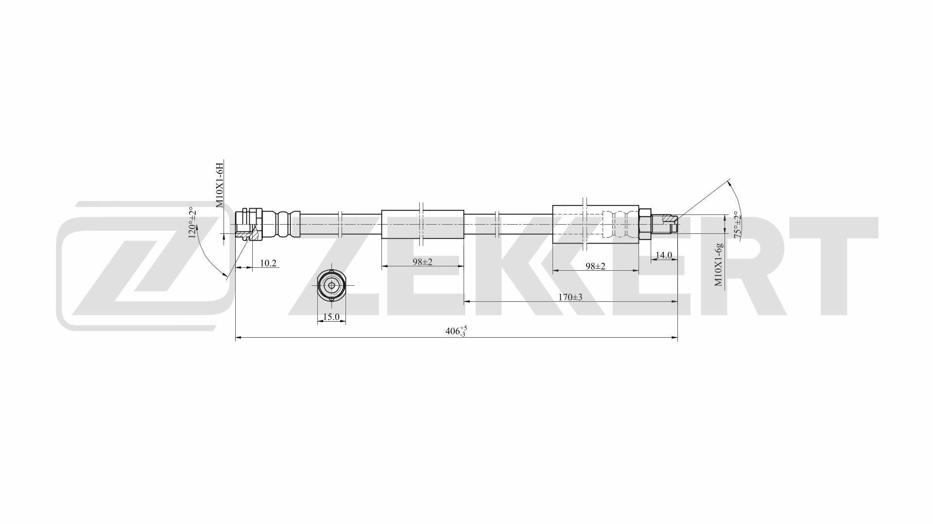 Шланг тормозной передний MB E-Class (W211, S211, VF211) 02-, S-Class (W220) 98-, CLS (С219) 04-