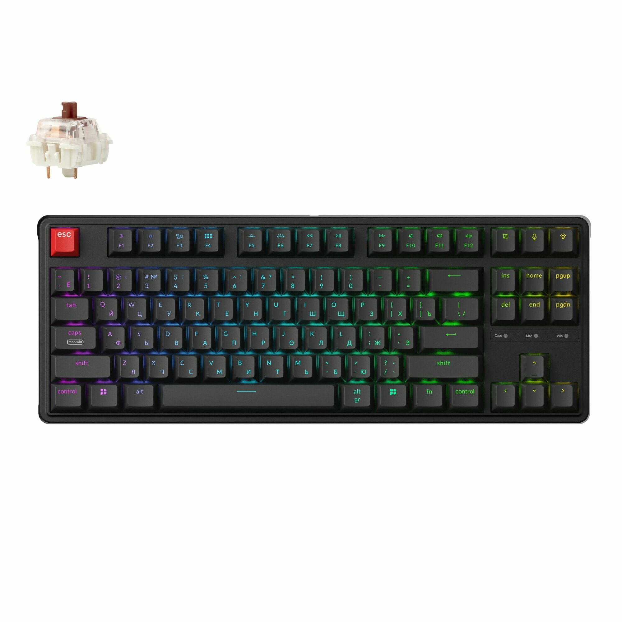 Механическая клавиатура Keychron C3 Pro 8K (80%) - проводная (тактильные св. Keychron Super Brown)